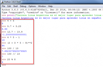 Operaciones matemáticas con Python utilizando el IDLE – El Camino del ...